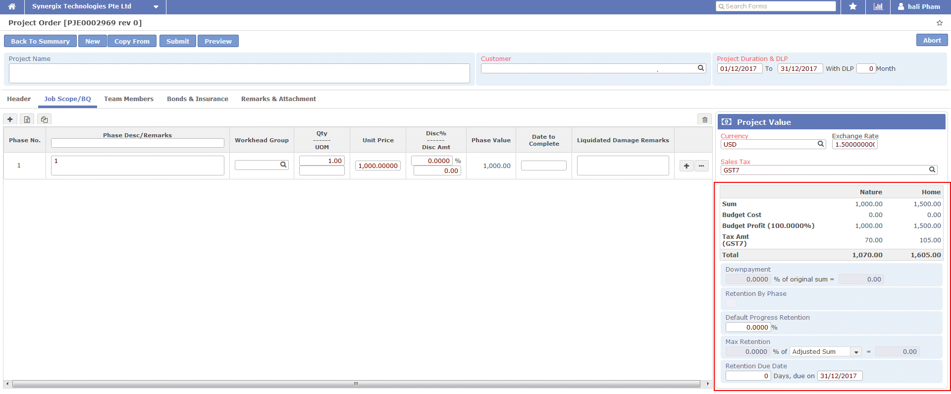Synergix E1 ERP System Updates | Dec 2017 - Synergix Technologies ERP ...