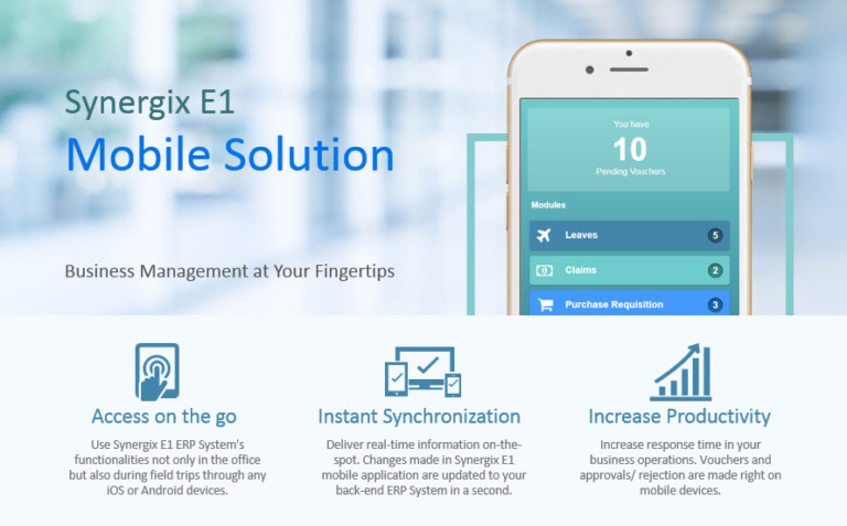 Synergix E1 ERP System Updates | UPCOMING MOBILE APPLICATION - Synergix ...